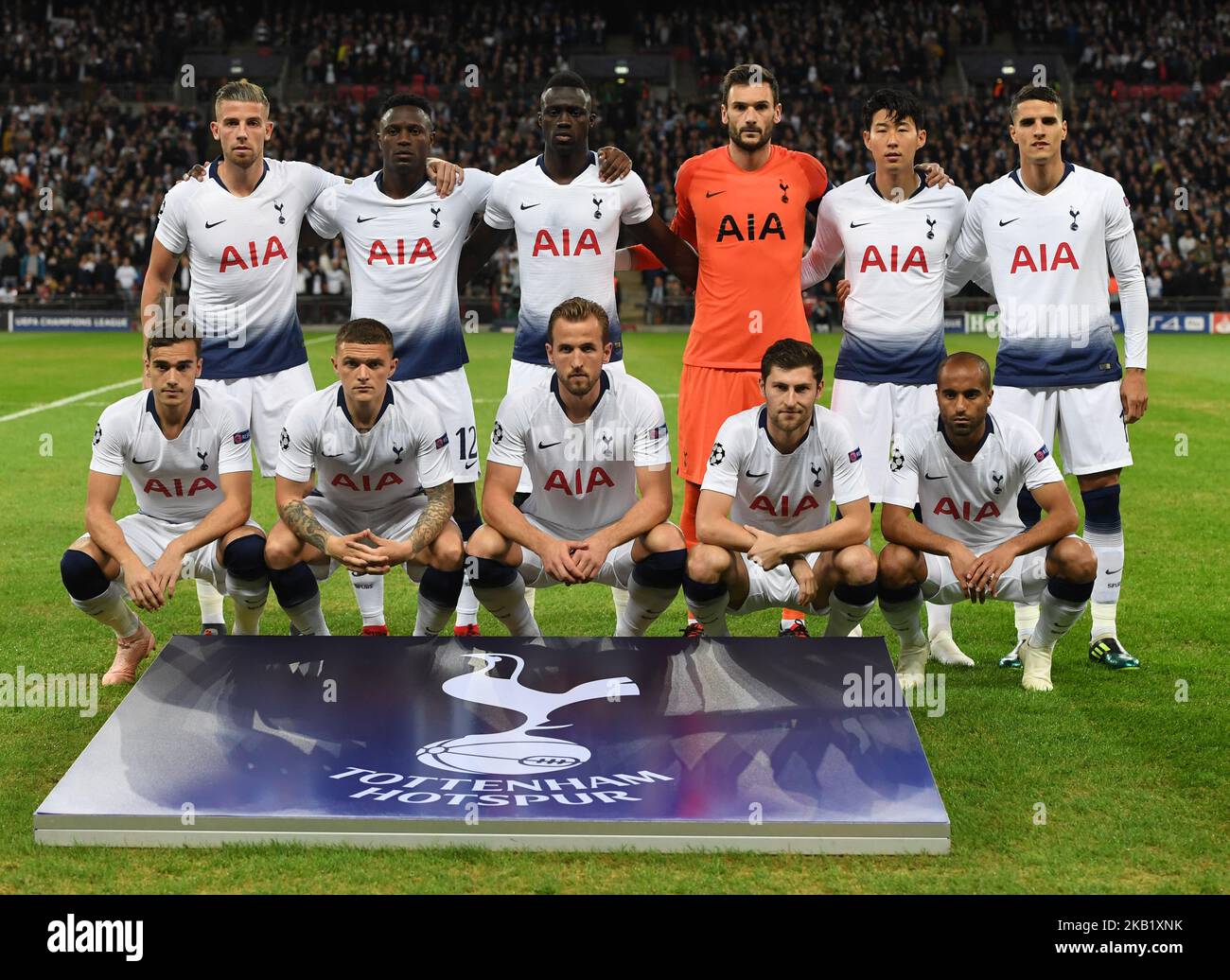 London, UK, 3 October, 2018. Tottenham Hotspur's Team during UEFA ...