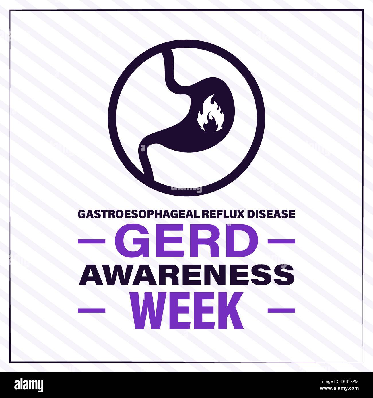 GERD Awareness week. Gastroesophageal reflux disease. Vector ...