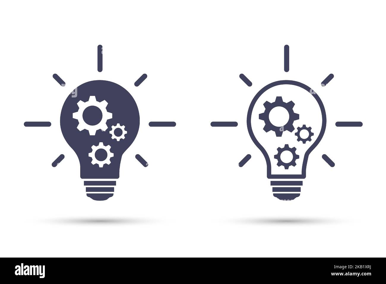 Inside the bulb and the wheel. Idea business concept. Isolated vector ...