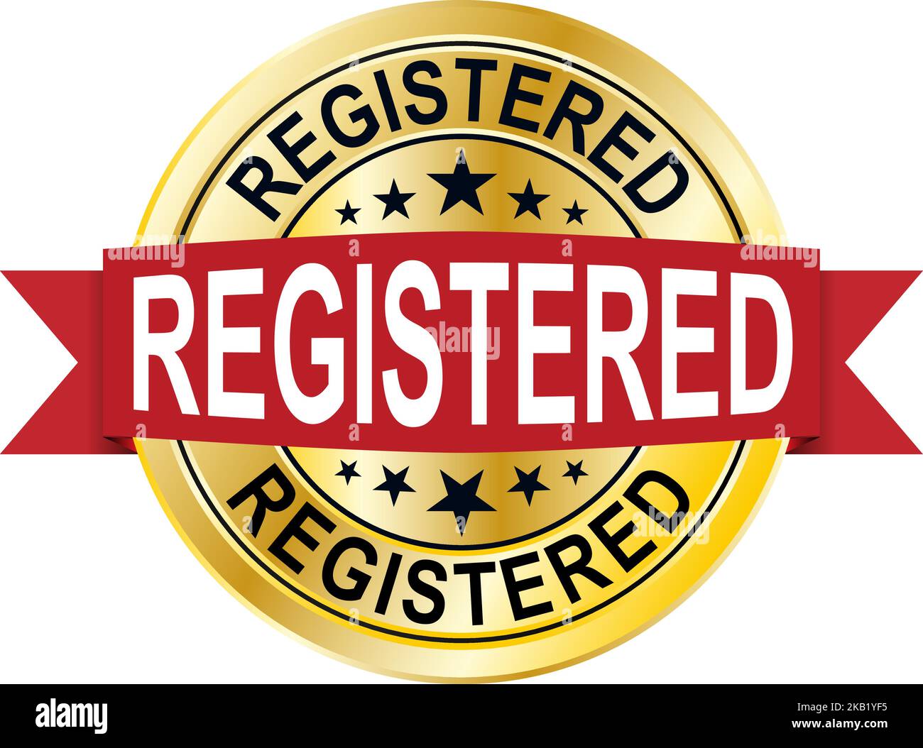 Registered Glossy Shiny Circular Vector Button sign Stock Vector Image ...