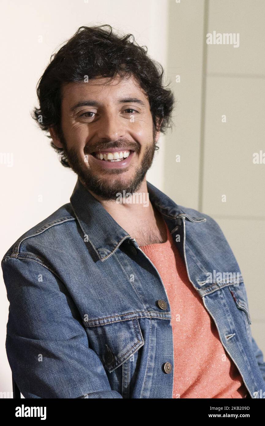 the actor Javier Pereira poses during the presentation of the short ...