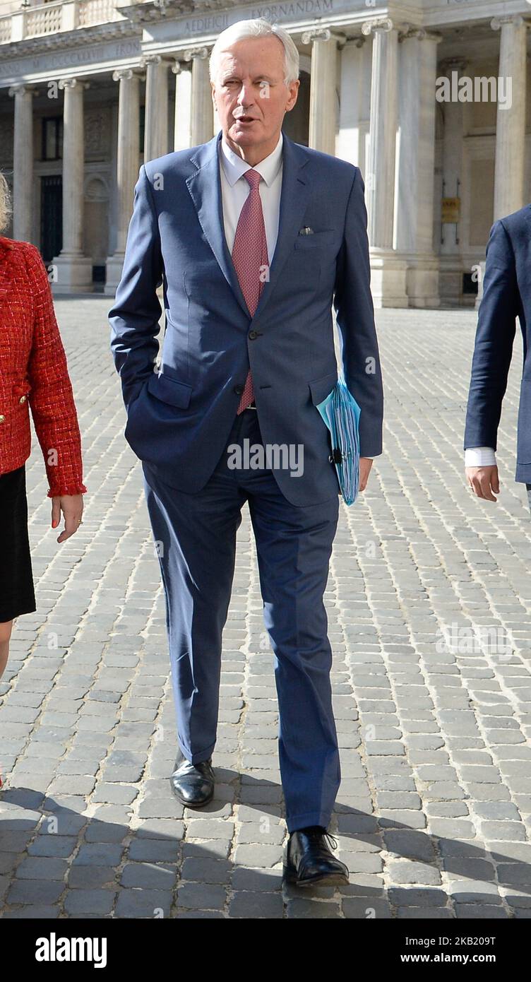 Michel Barnier, chief UE negotiator for Brexit, visits Palazzo Chigi to ...