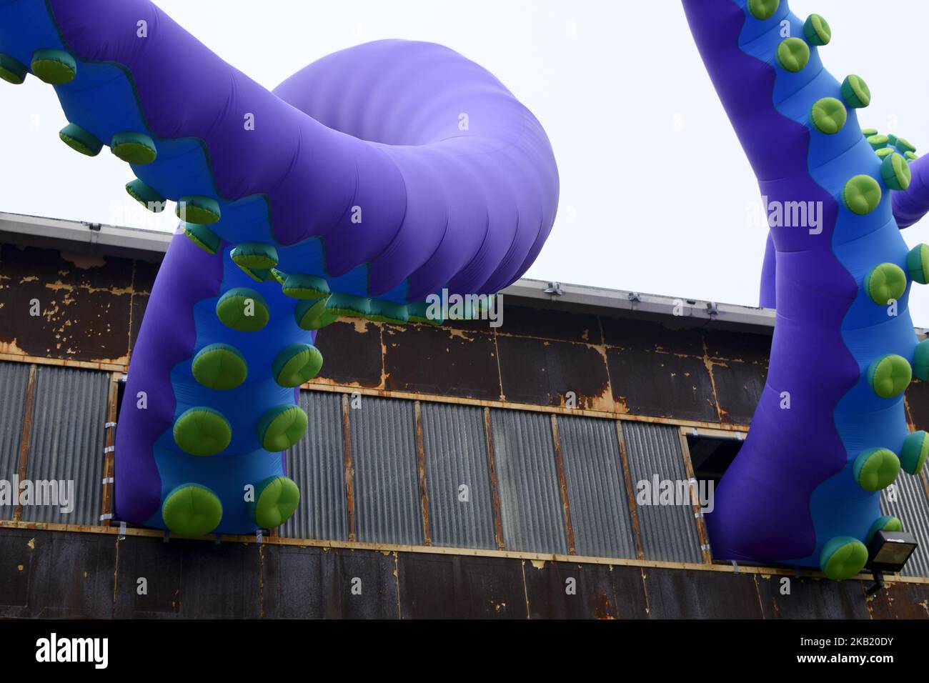 Inflatable tentacles of a commissioned art-work by British artist Pedro ...
