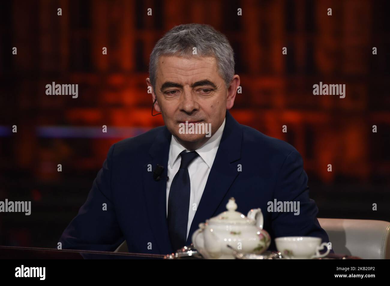 English actor Sir Rowan Atkinson attends 'Che Tempo Che Fa' tv show at ...