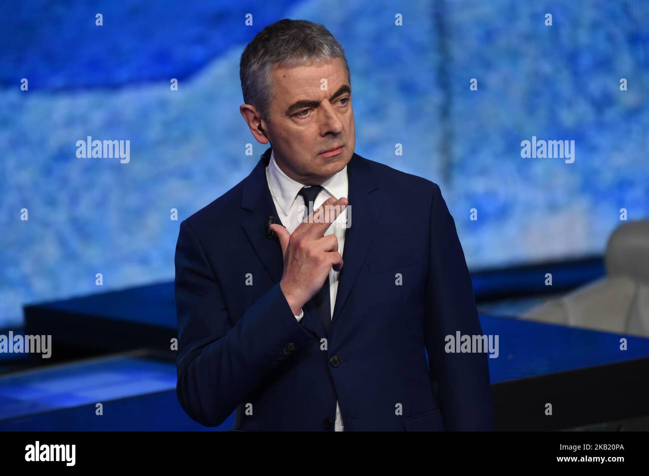 English actor Sir Rowan Atkinson attends 'Che Tempo Che Fa' tv show at ...