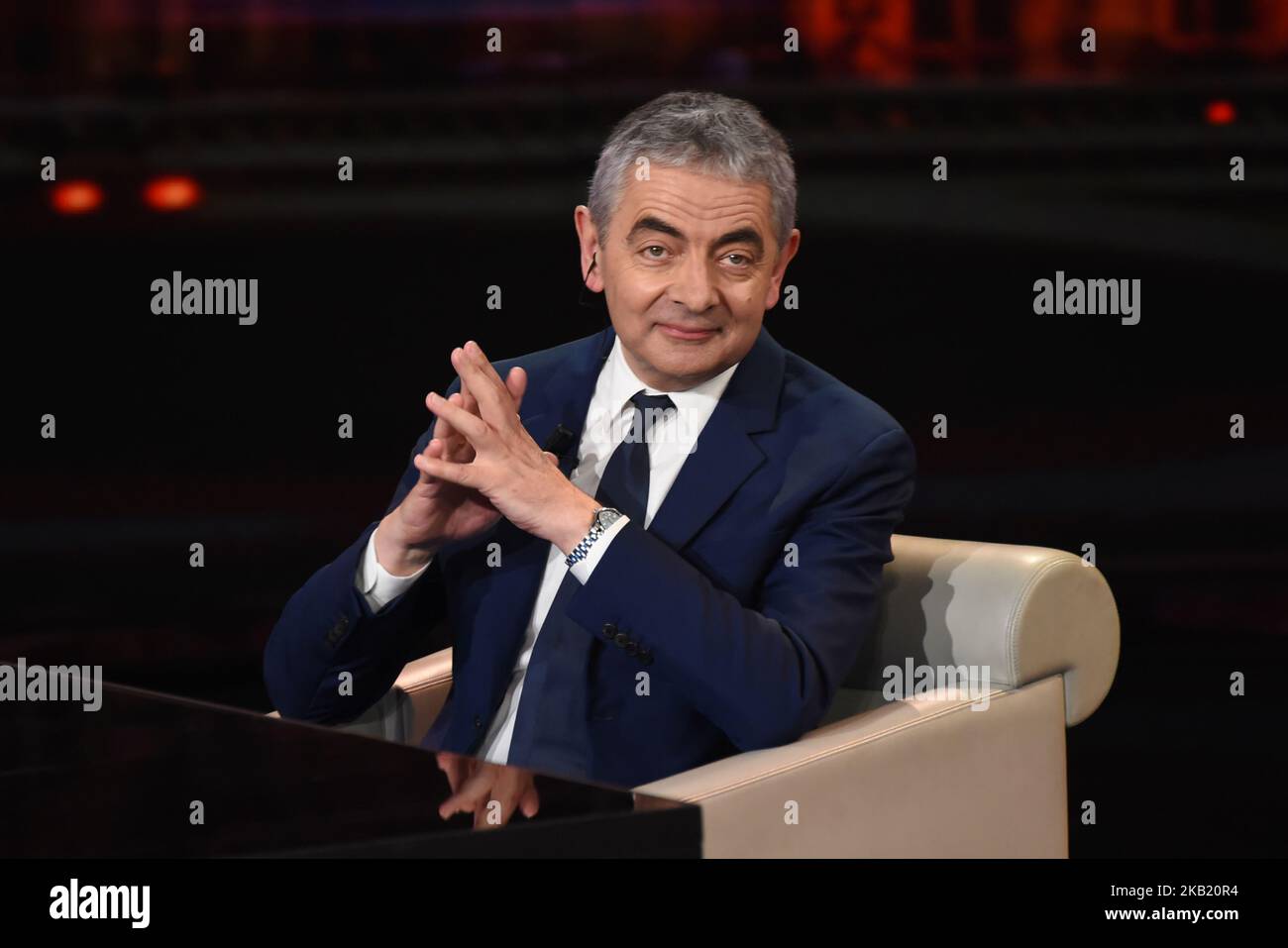 English actor Sir Rowan Atkinson attends 'Che Tempo Che Fa' tv show at ...