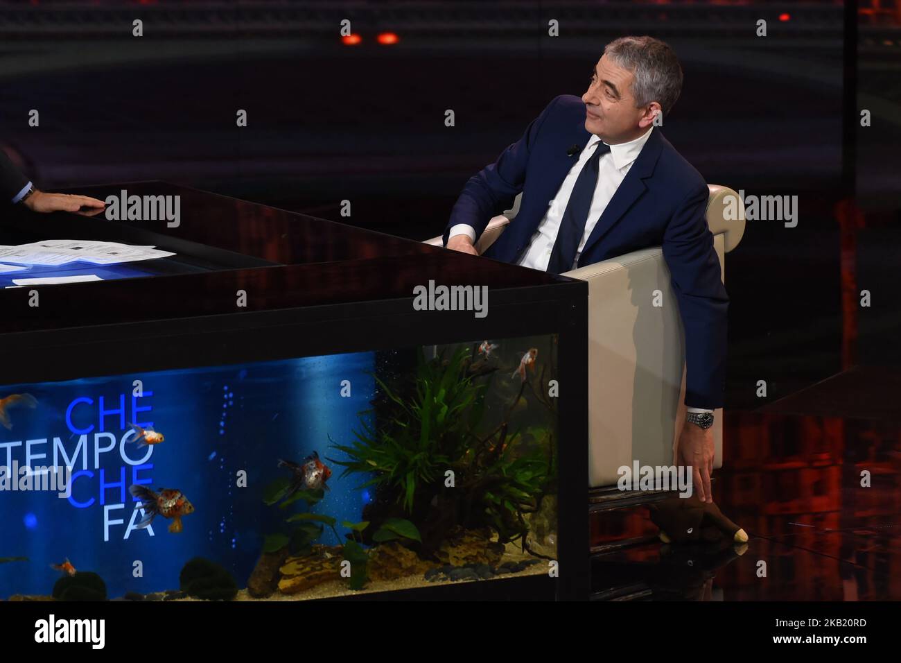 English actor Sir Rowan Atkinson attends 'Che Tempo Che Fa' tv show at ...