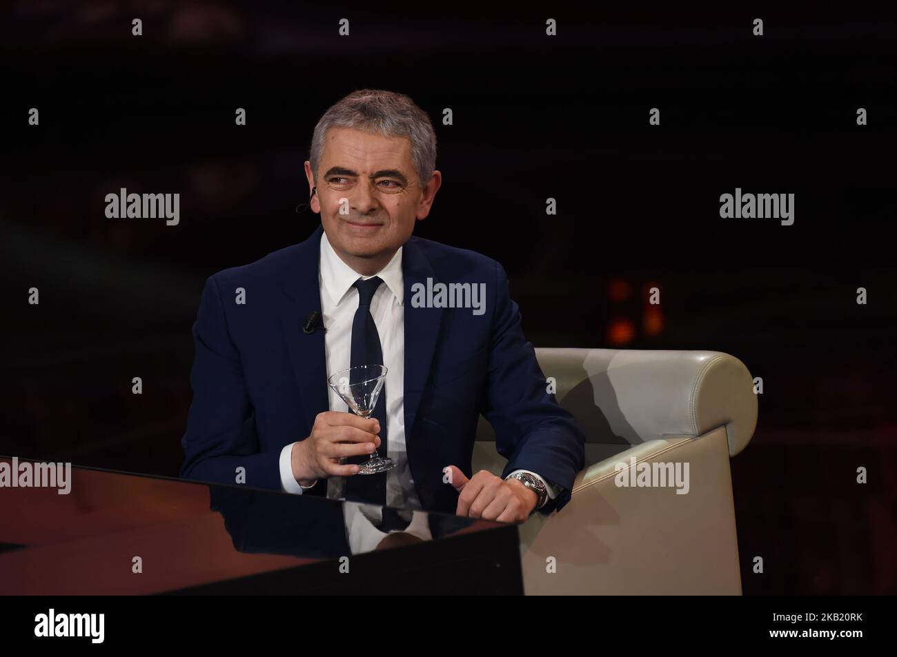 English actor Sir Rowan Atkinson attends 'Che Tempo Che Fa' tv show at ...