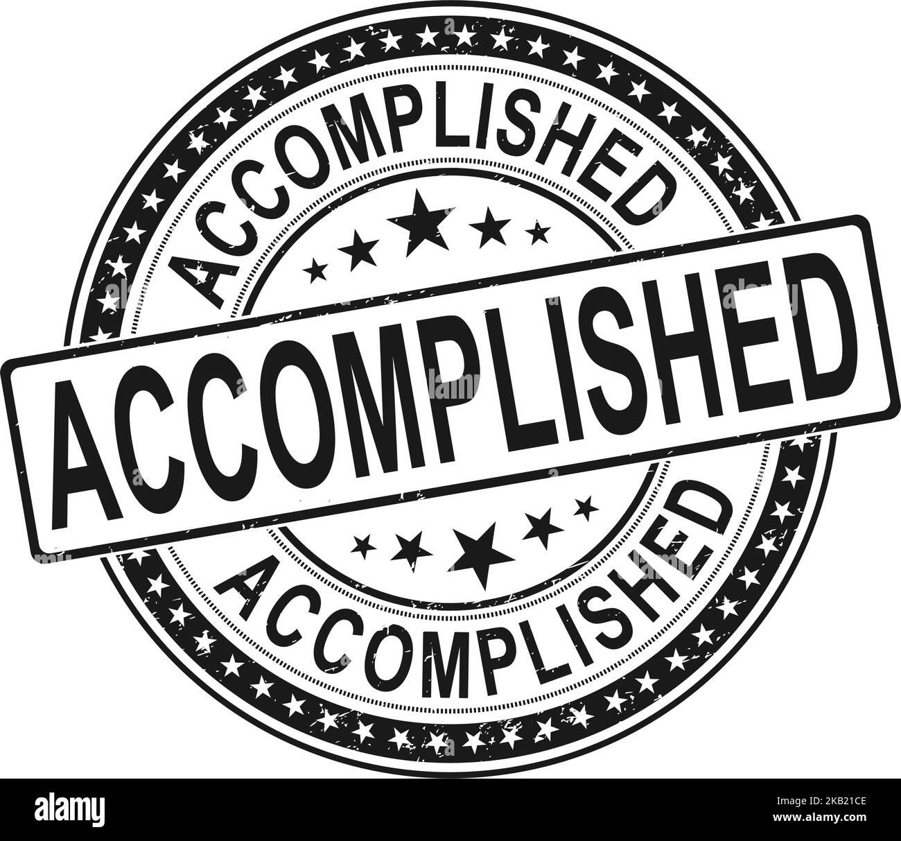 accomplished sticker. accomplished black circular band label. red-black ...