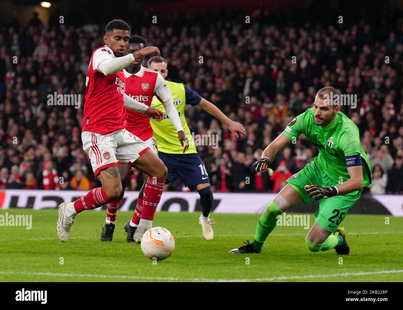 FC Zurich goalkeeper Yanick Brecher (right) saves from the feet of ...