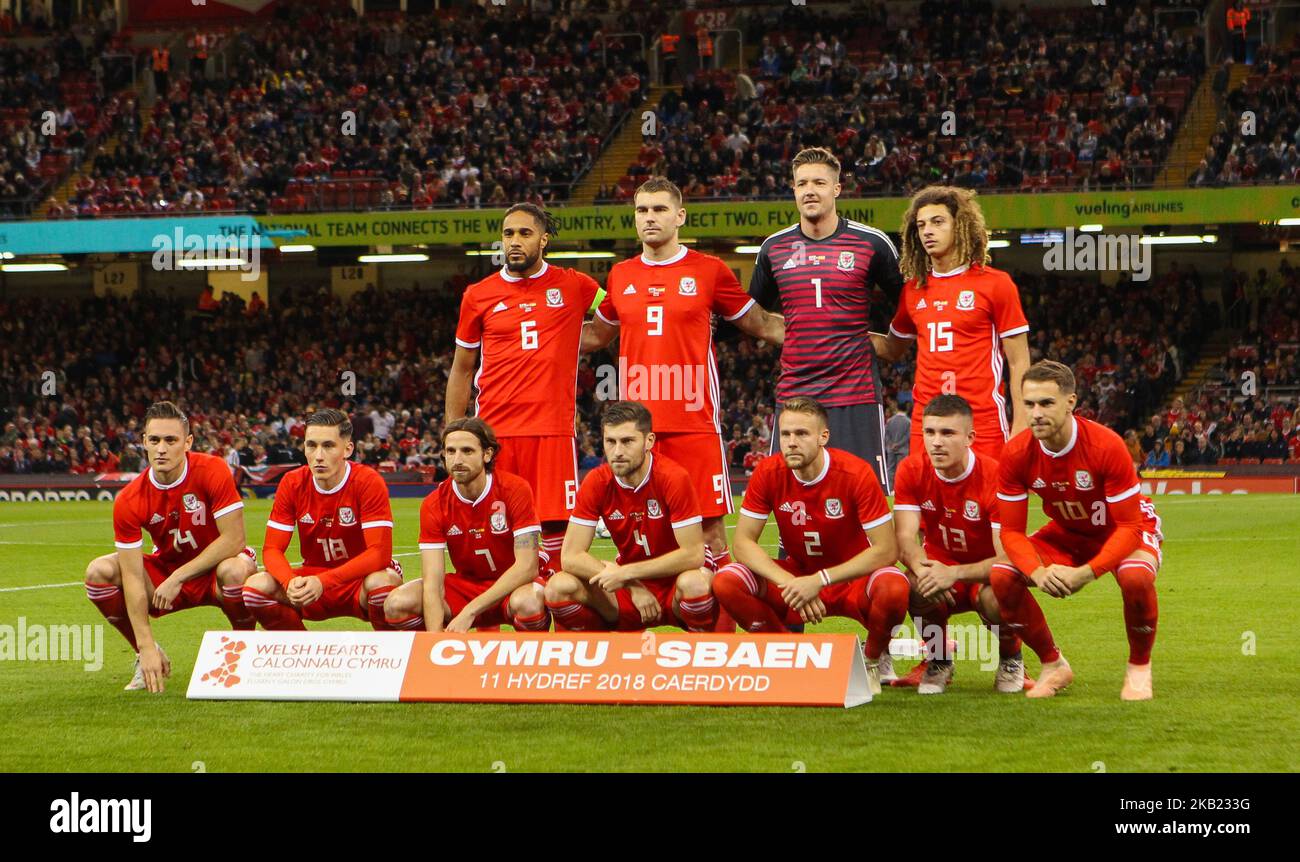 Cardiff, Wales October 11, The Wales team during Exhibition Match ...