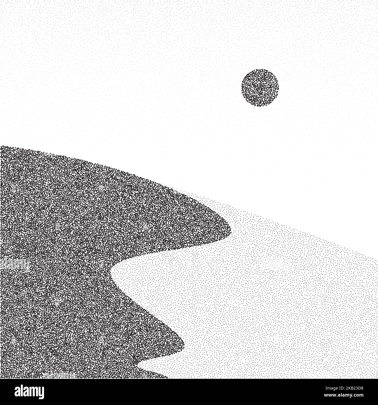 Grain dune desert. Stipple eastern landscape and terrain background ...