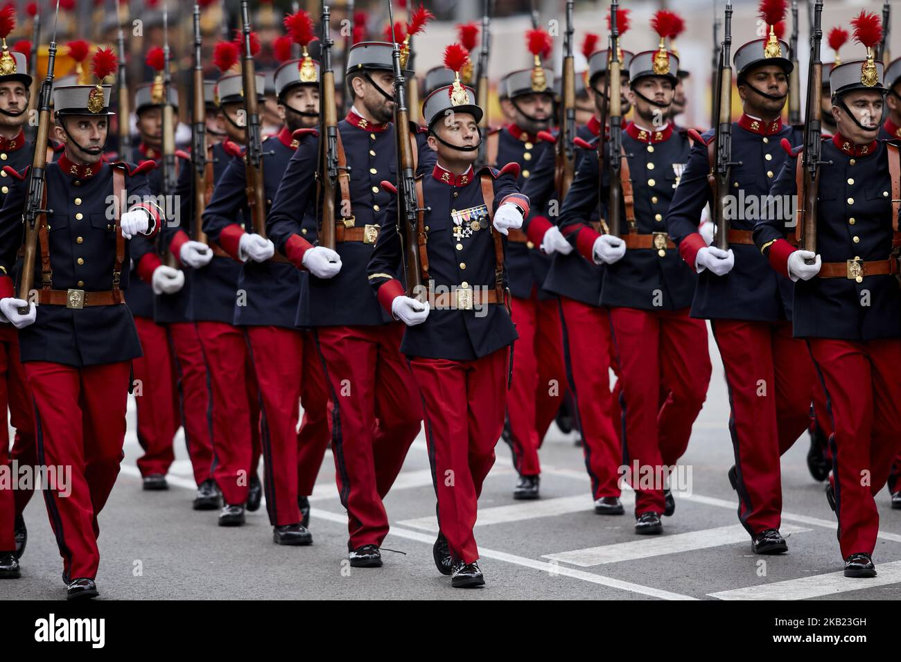 Spanish National Day military parade in Madrid, Spain. October 12, 2018 ...