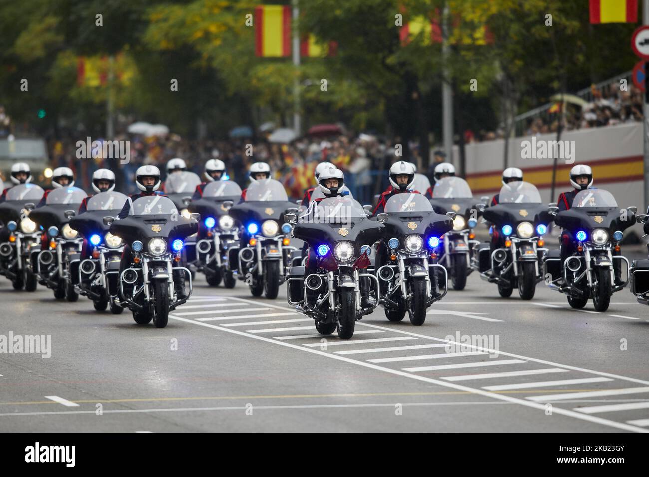 Spanish National Day military parade in Madrid, Spain. October 12, 2018 ...