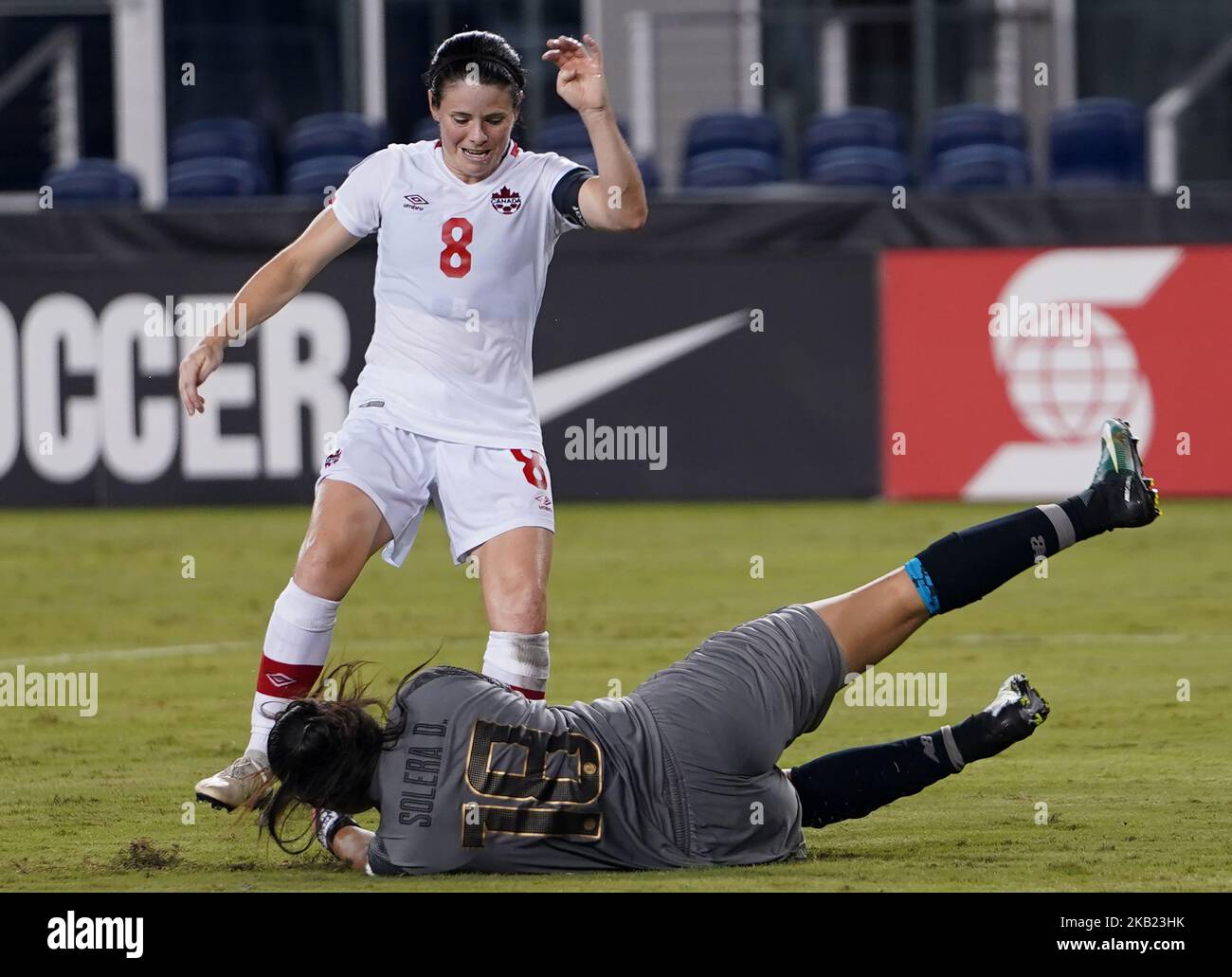 Edinburg, NC - OCTOBER 11: 2018 Diana Matheson of Canada (White) and ...