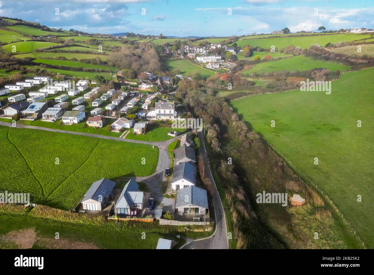 Eype, Dorset, UK. 3rd November 2022. UK Weather. View from the air of ...