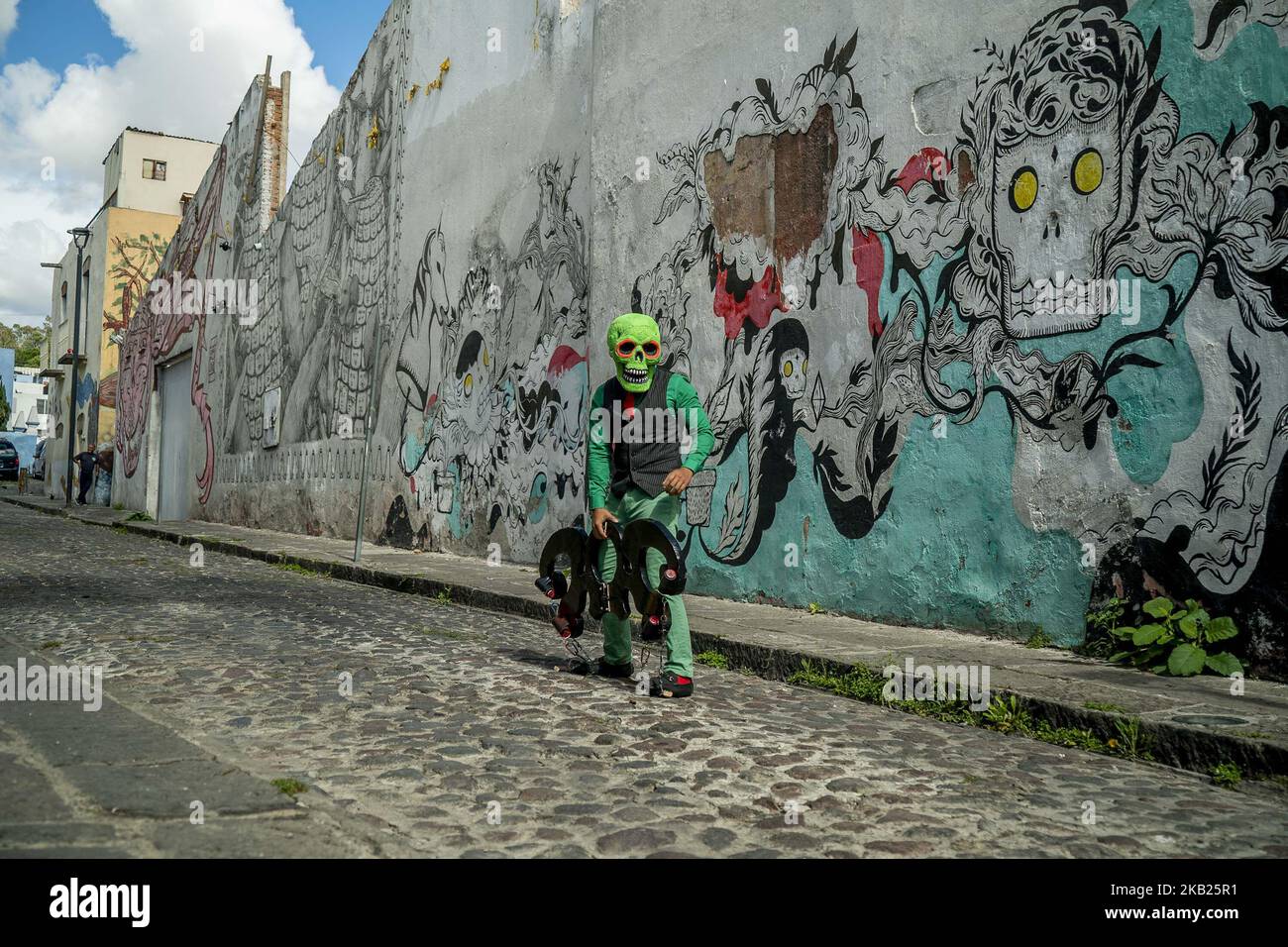 Skeleton of color (@butch locsin from la) filled the streets of Puebla ...