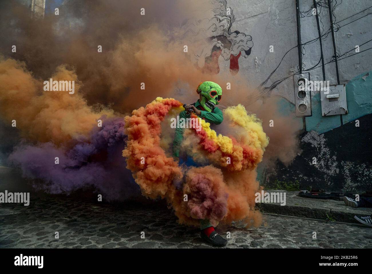 Skeleton of color (@butch locsin from la) filled the streets of Puebla ...