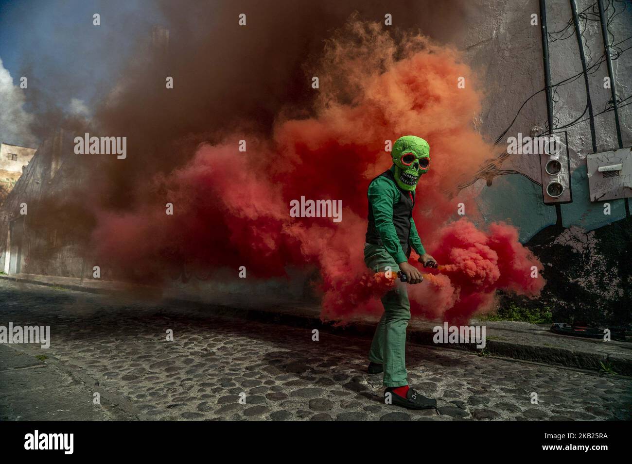 Skeleton of color (@butch locsin from la) filled the streets of Puebla ...