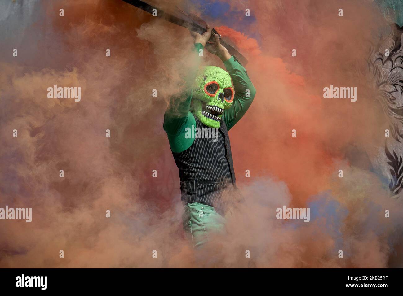 Skeleton of color (@butch locsin from la) filled the streets of Puebla ...