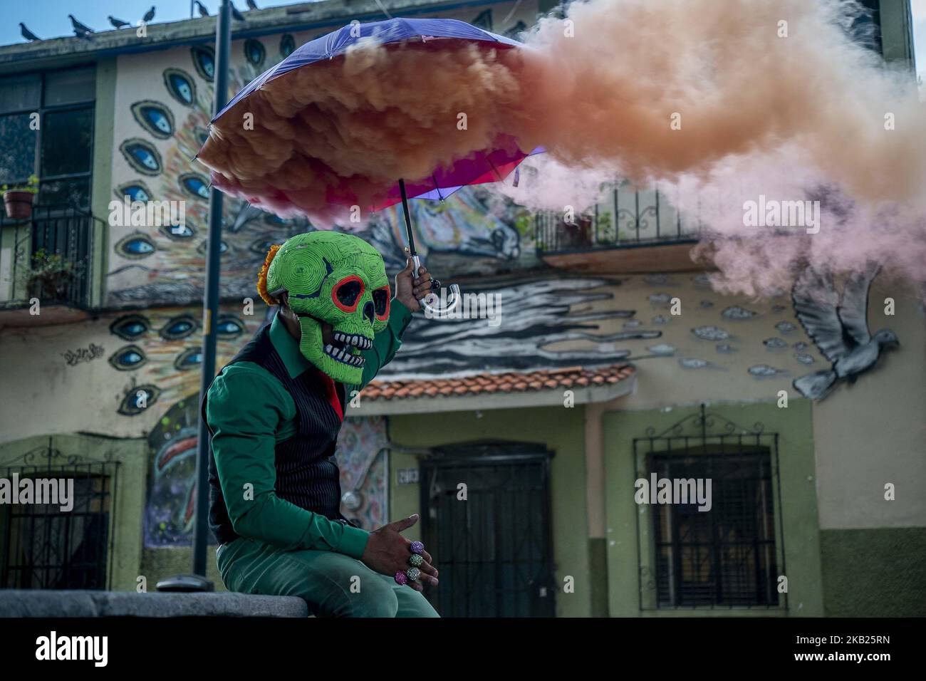 Skeleton of color (@butch locsin from la) filled the streets of Puebla ...