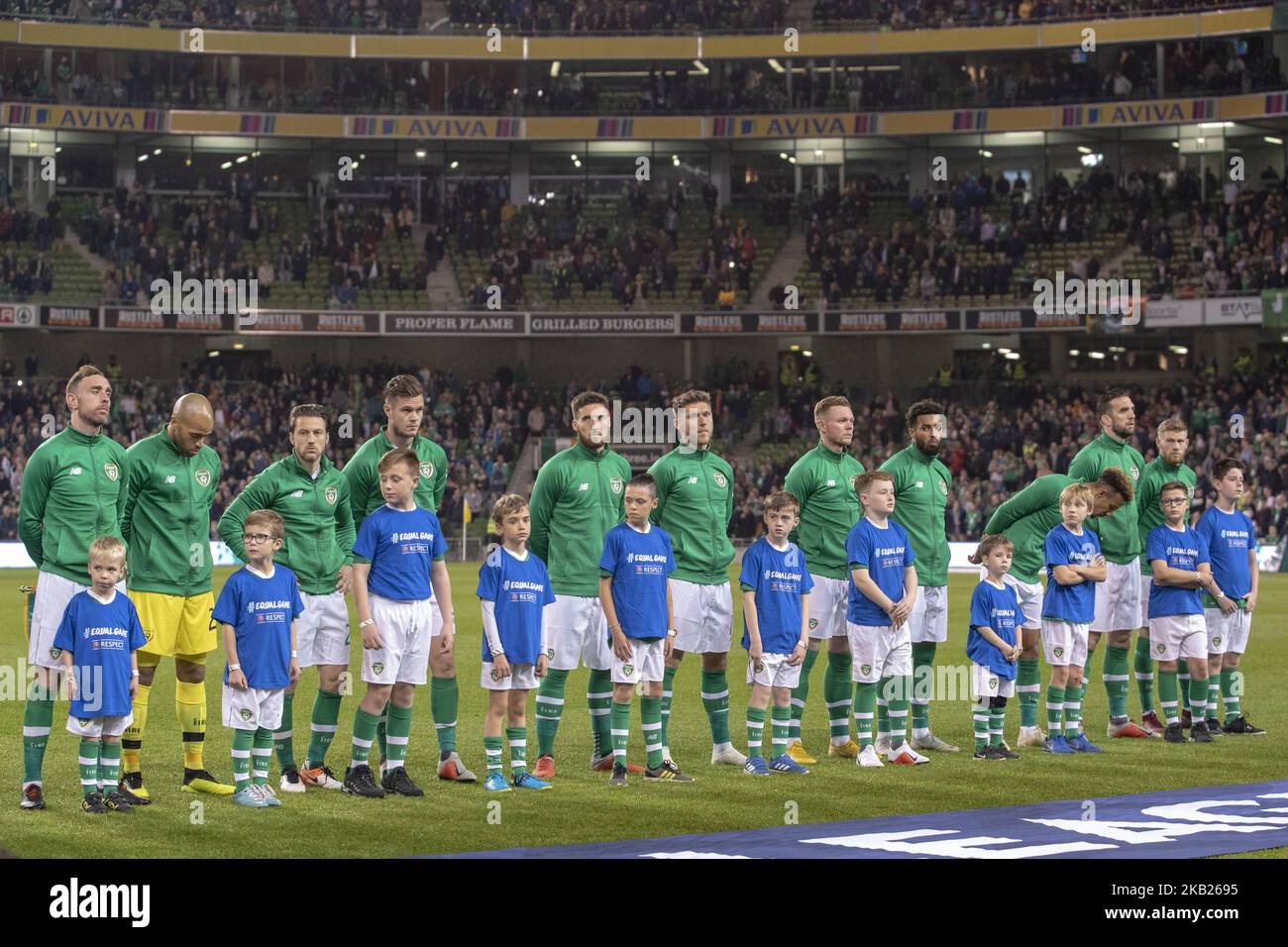 The Irish national football team during the UEFA Nations League B match ...