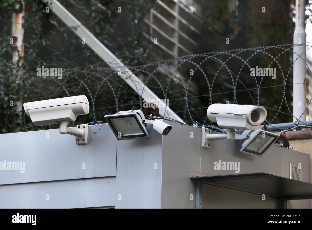 A surveillance camera is seen at Saudi consulate in Istanbul, Turkey ...