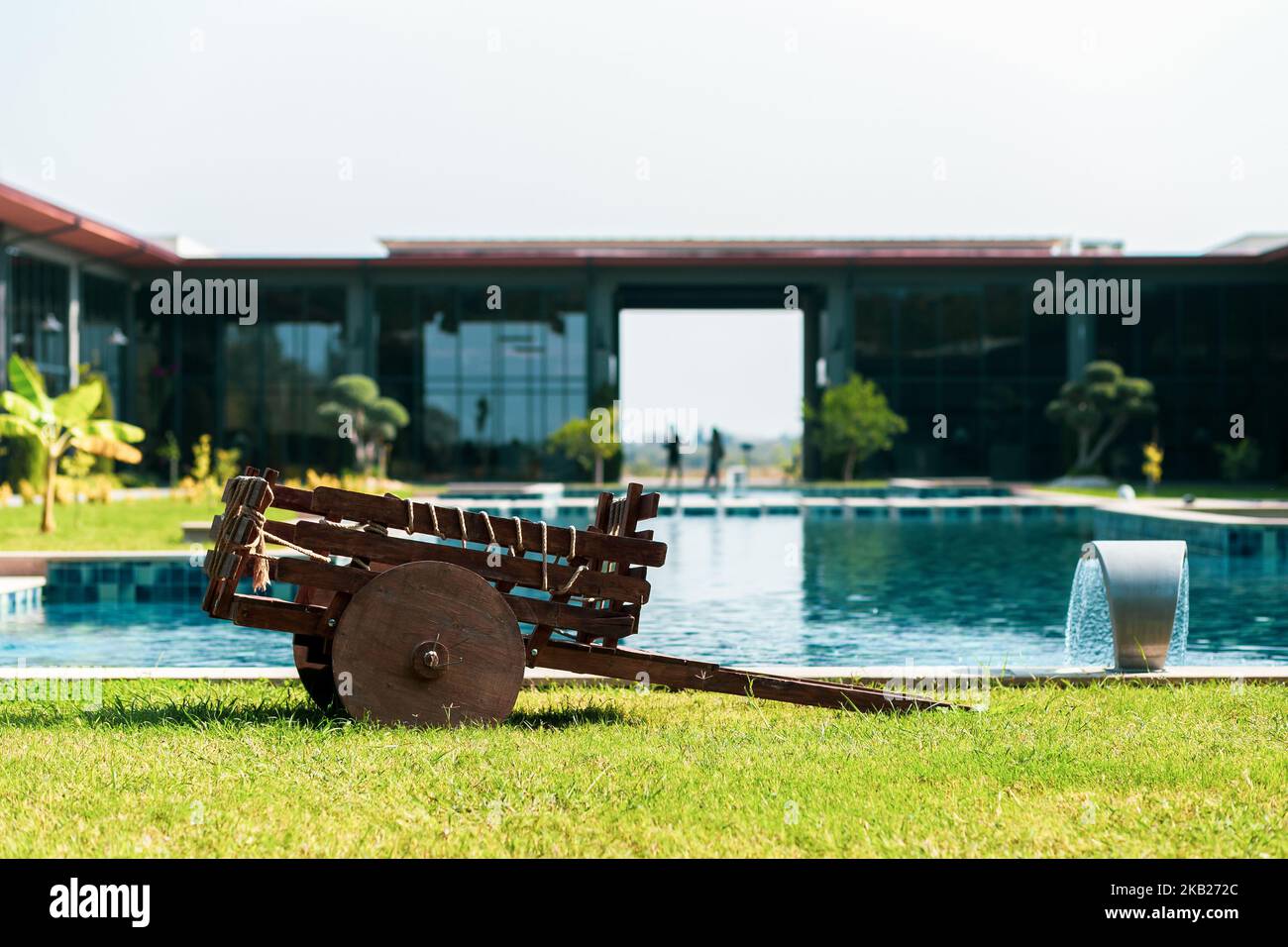 wooden car decor by the pool Stock Photo - Alamy