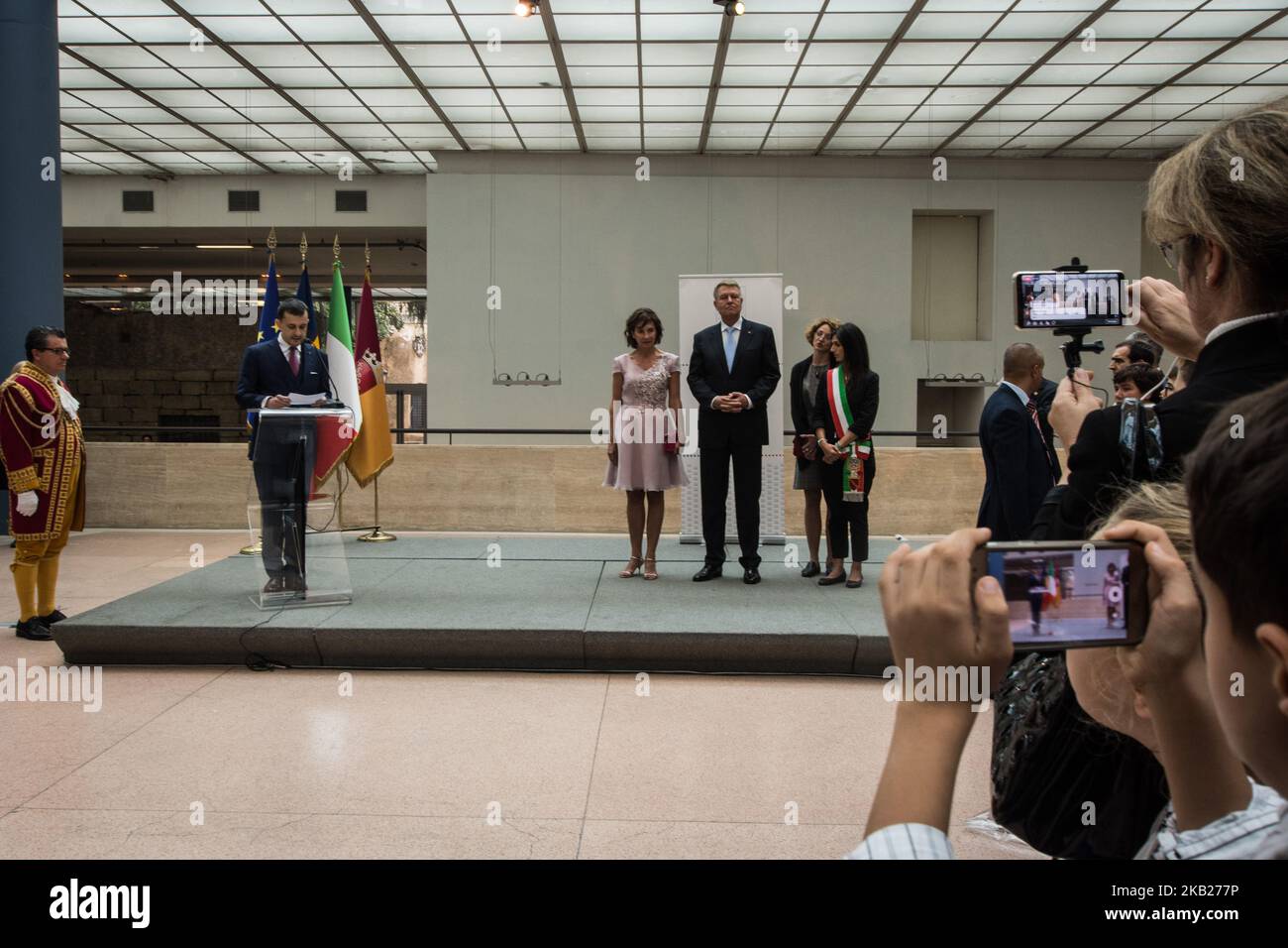 Italy rome president klaus werner iohannis romania carmen johannis hi ...