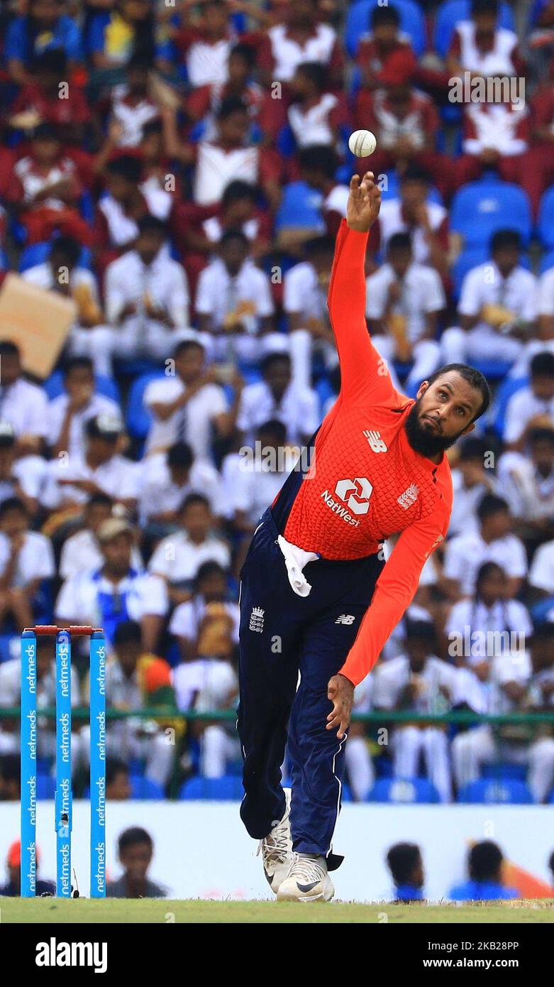 England cricketer Adil Rashid delivers a ball during the 4th One Day ...