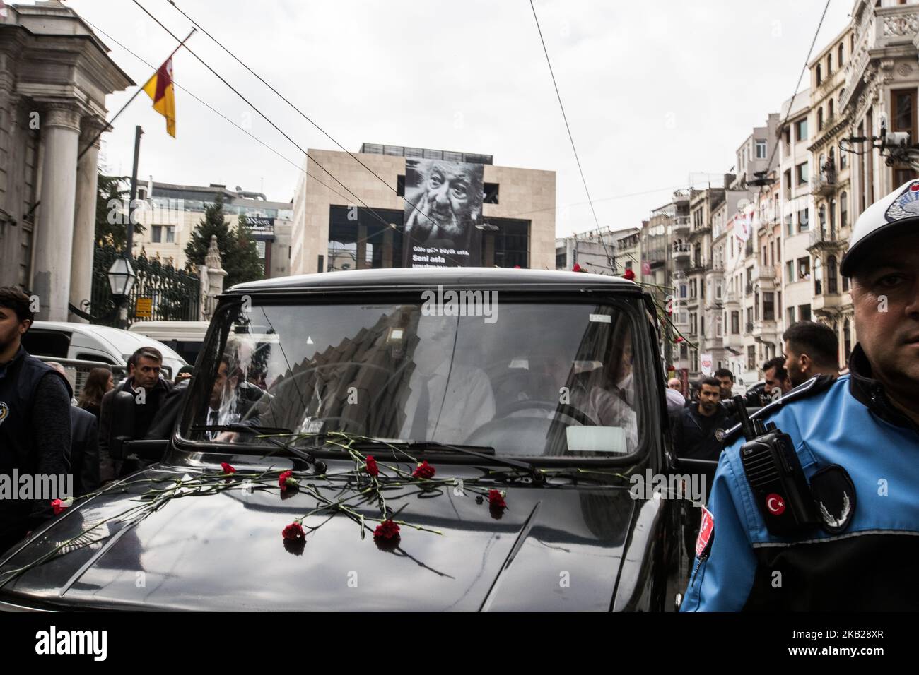 Turkish photographer Ara Guler's coffin is carried to Sisli Armenian ...