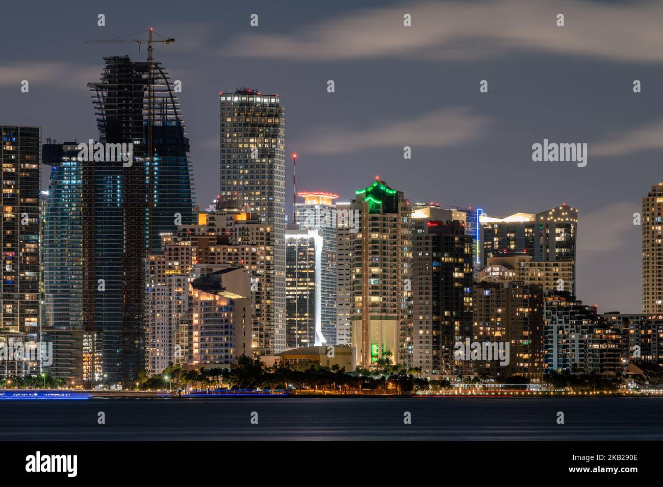 Miami night time street hi-res stock photography and images - Alamy