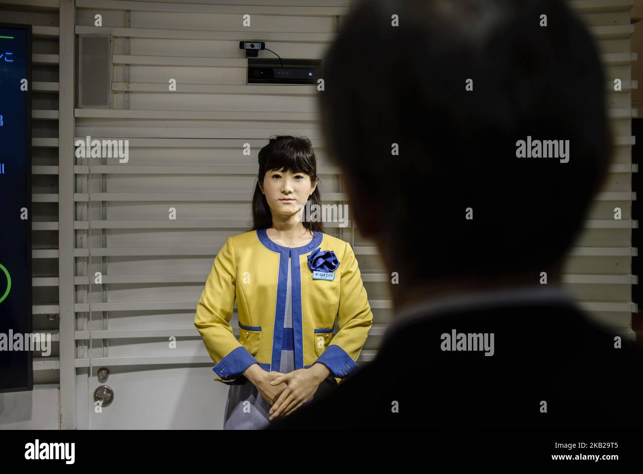 Tourist info desk, operated by a robotic guide Chihira Junco in the ...