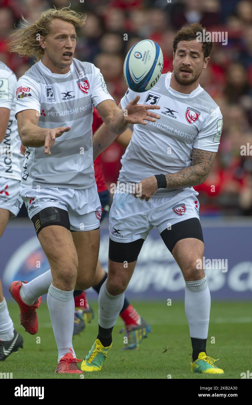 Billy Twelvetrees and Danny Cipriani of Gloucester during the Heineken ...
