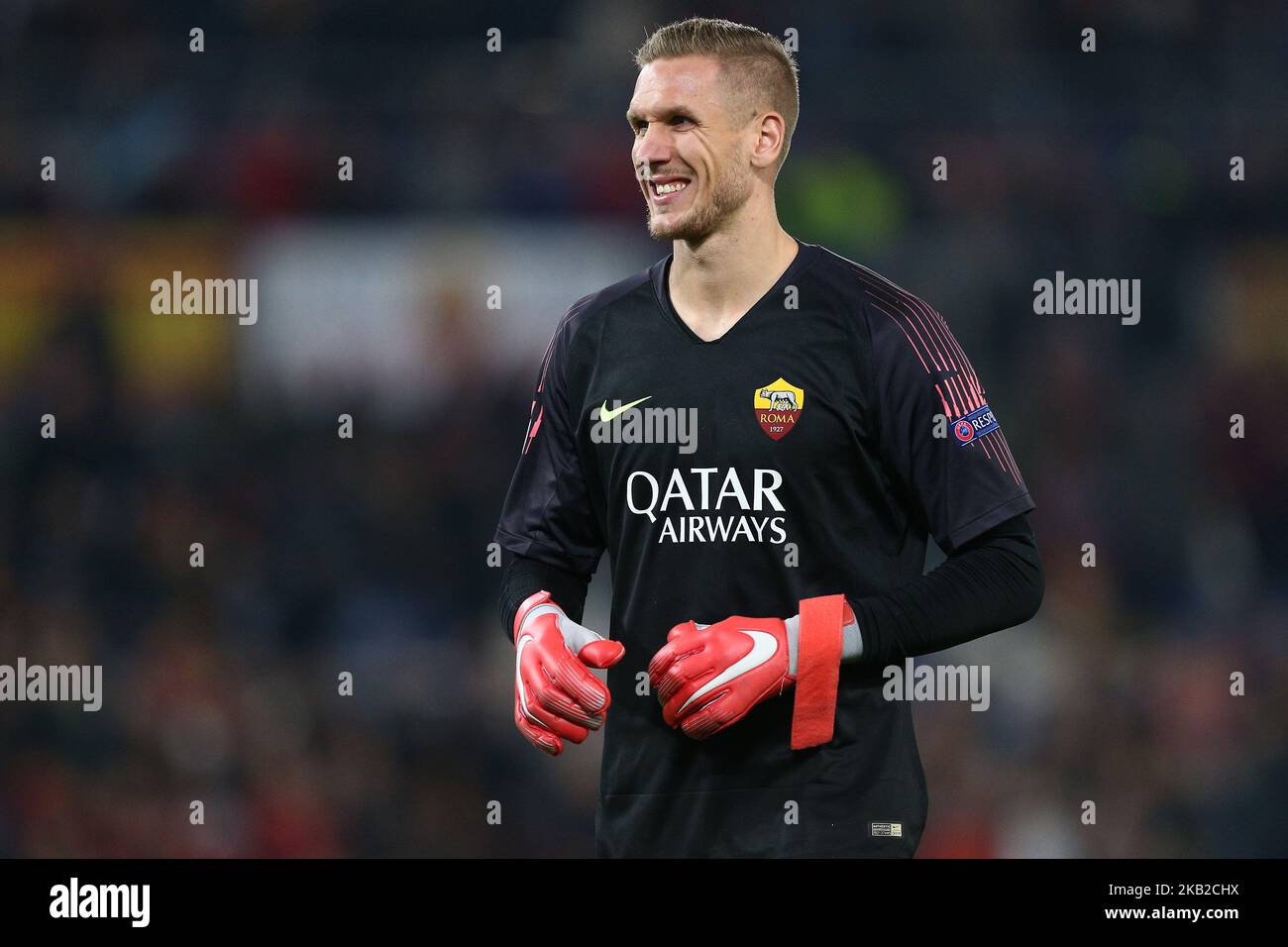 Robin Olsen of AS Roma during the UEFA Champions League group G match ...