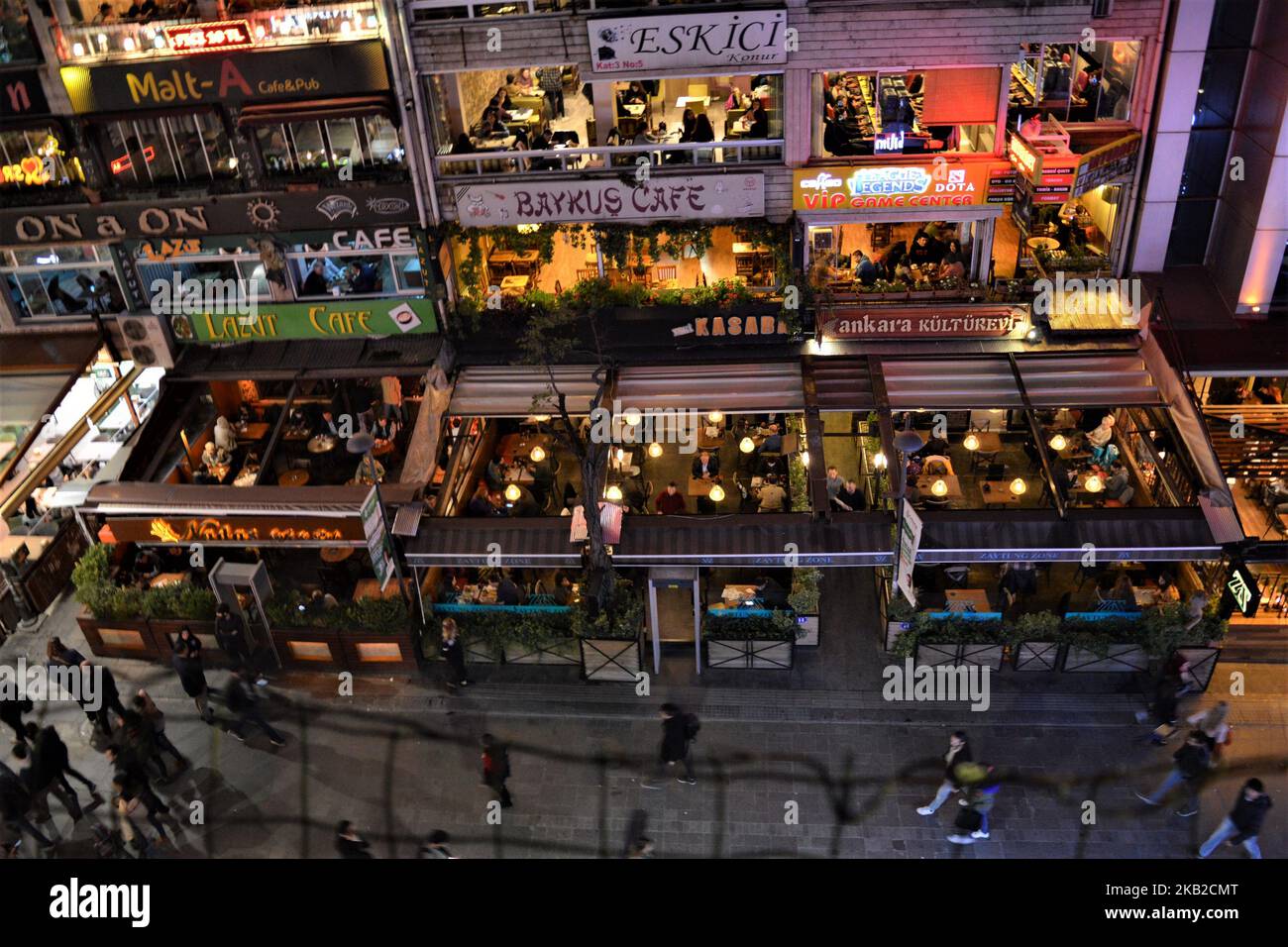 People are seen in various bars and pubs in Ankara, Turkey on October ...