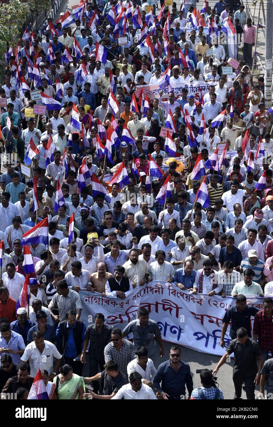 India protest protesting strike in guwahati people hi-res stock ...