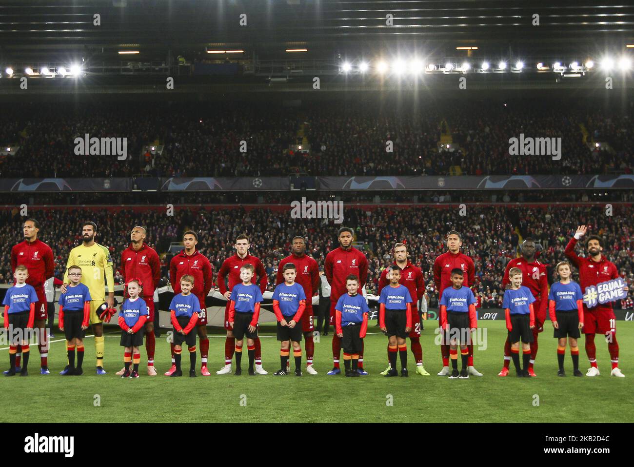 The liverpool team group before the uefa champions league hi-res stock ...