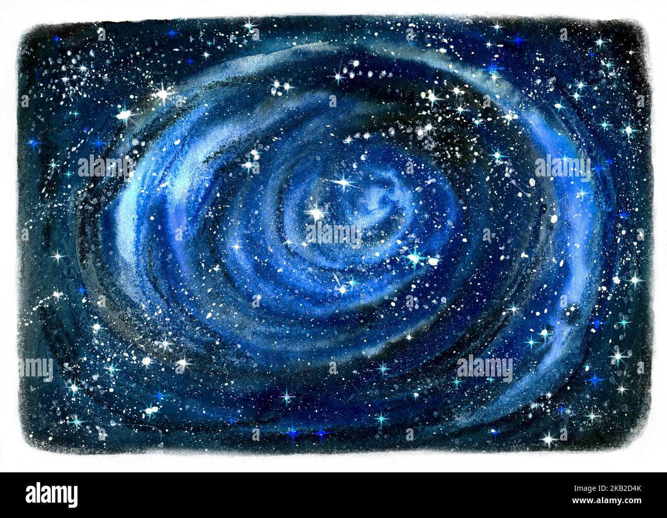 Abstract background of the night sky with stars, drawing with ...