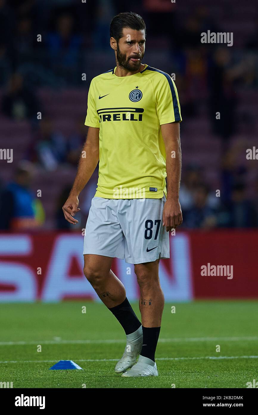 Antonio Candreva of FC Internazionale in action during the UEFA ...