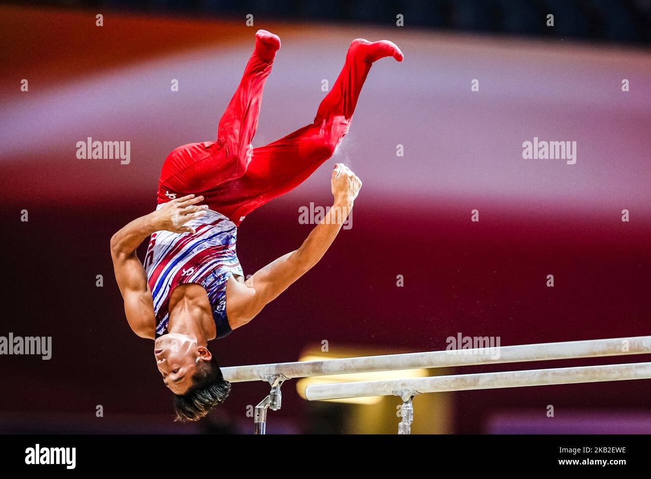 Yul Moldauer of United States during Vault qualification at the Aspire ...