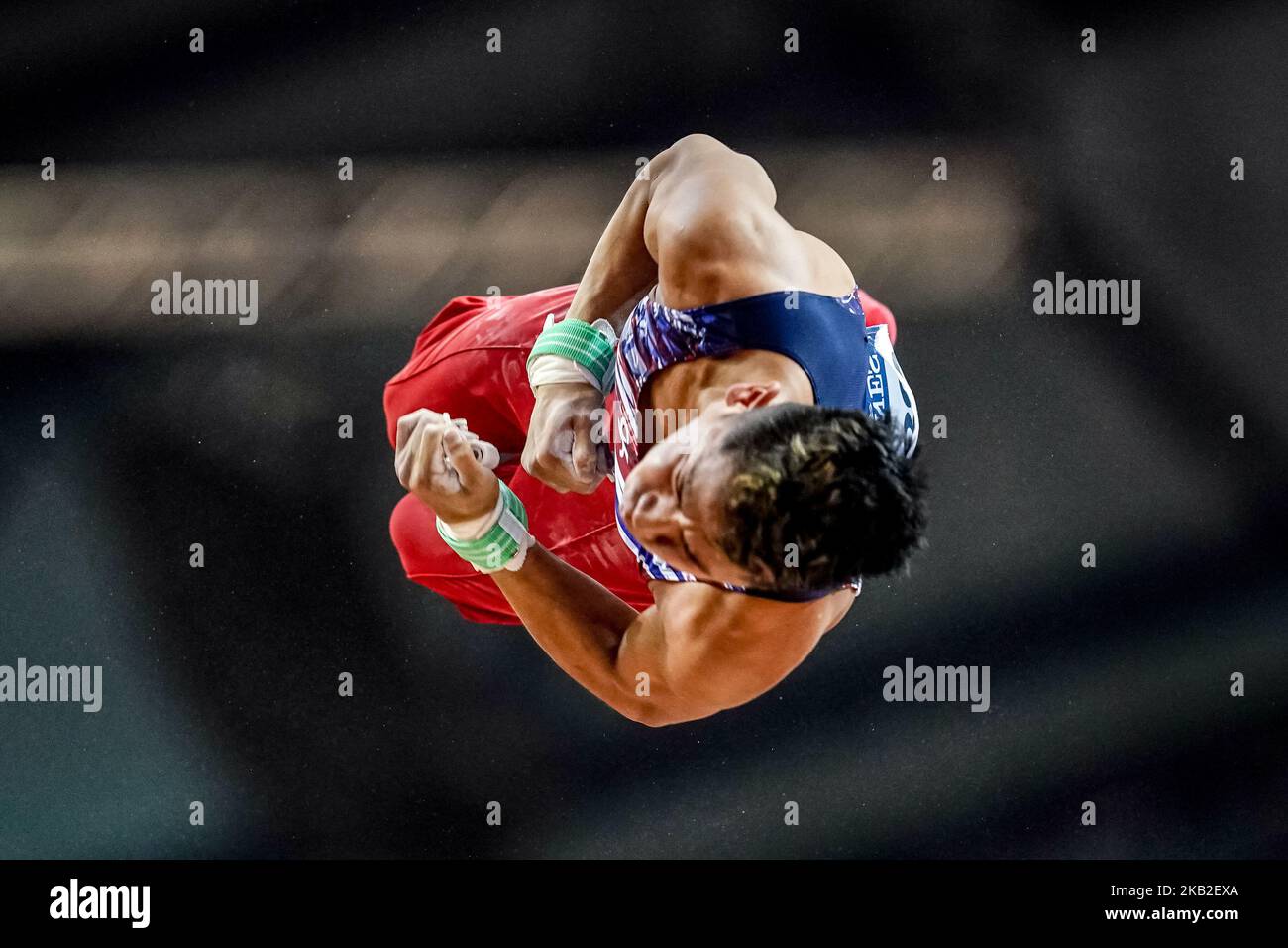 Yul Moldauer of United States during Rings qualification at the Aspire ...
