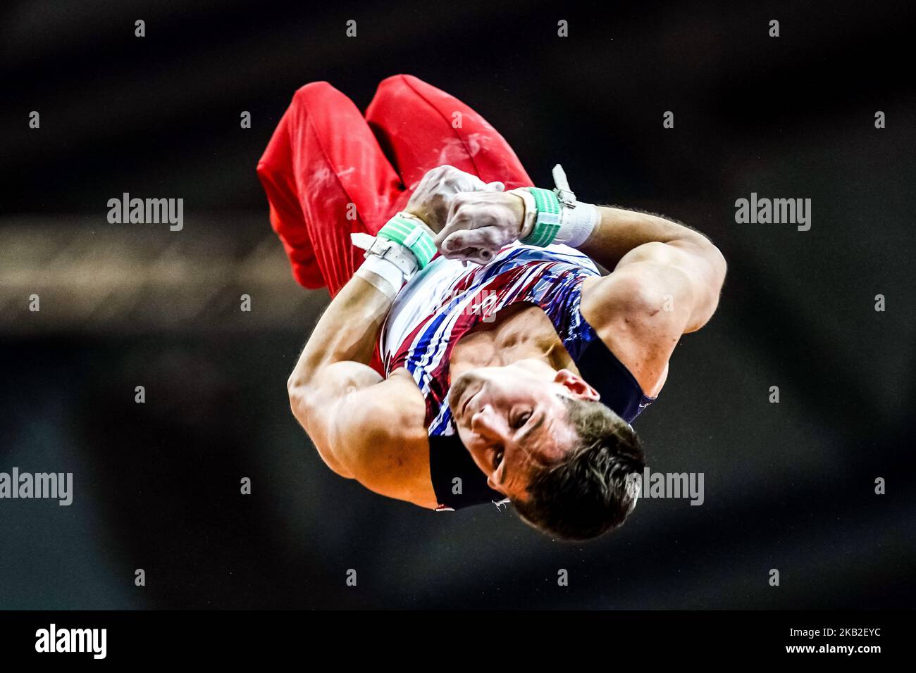 Alec Yoder of United States during Rings qualification at the Aspire ...