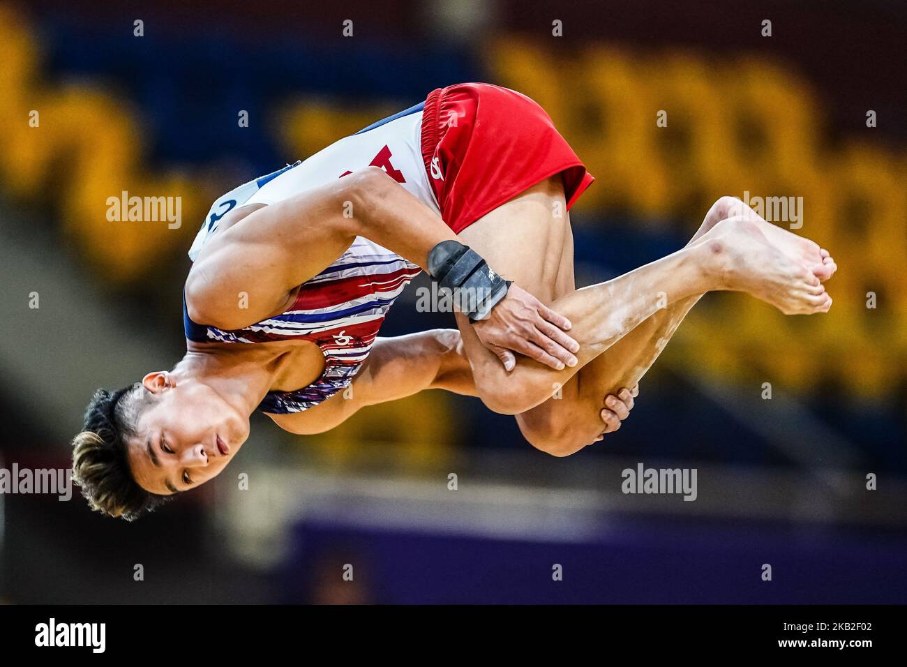 Yul Moldauer of United States during Floor qualification at the Aspire ...