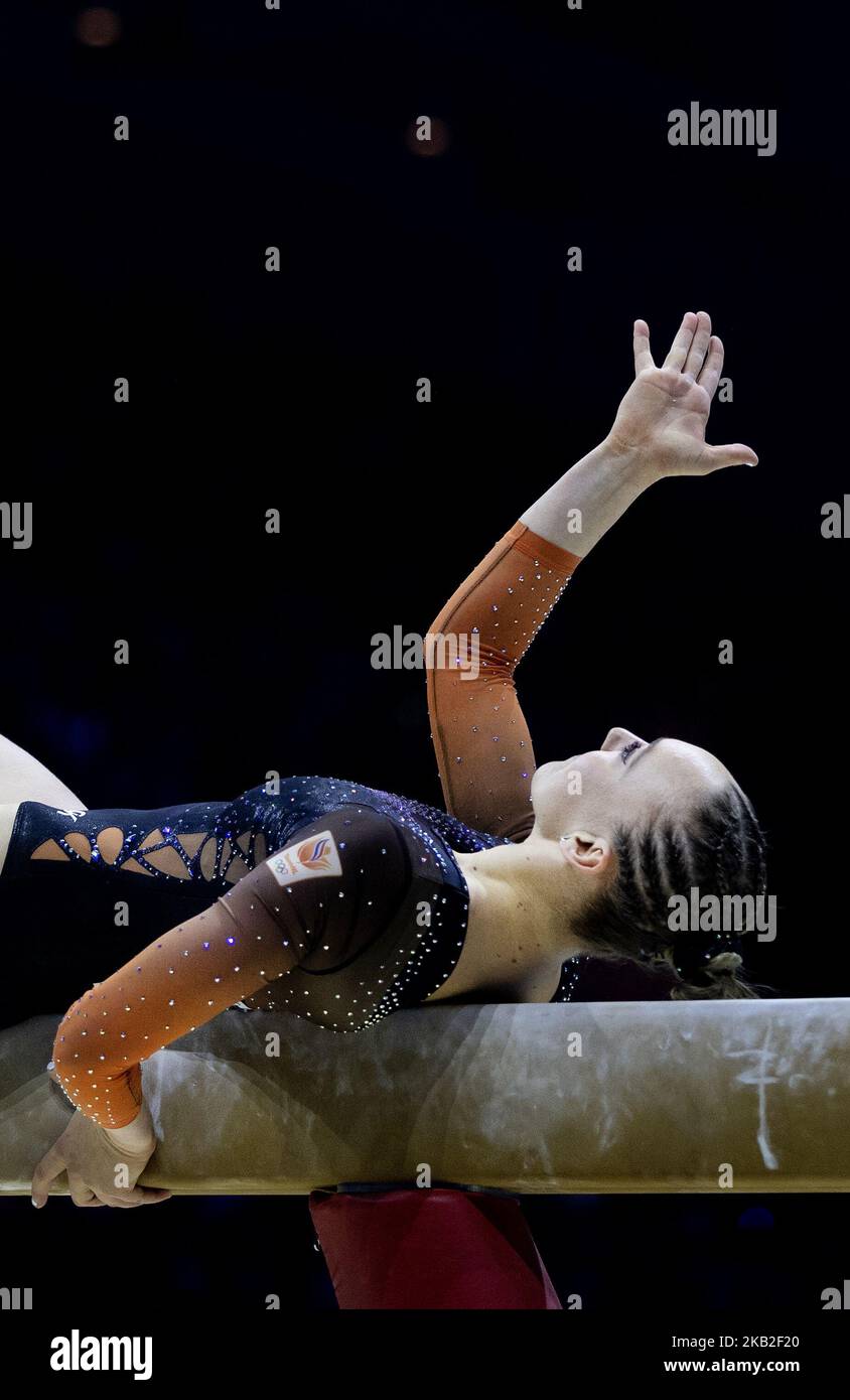 LIVERPOOL - Tisha Volleman during the women's all-around final at the ...
