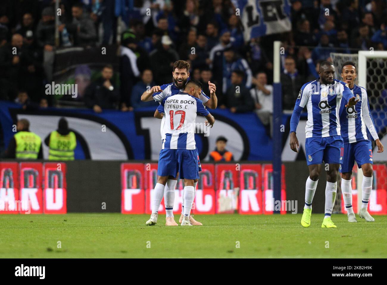 Porto's Brazilian defender Felipe (C) celebrates after scoring a goal ...