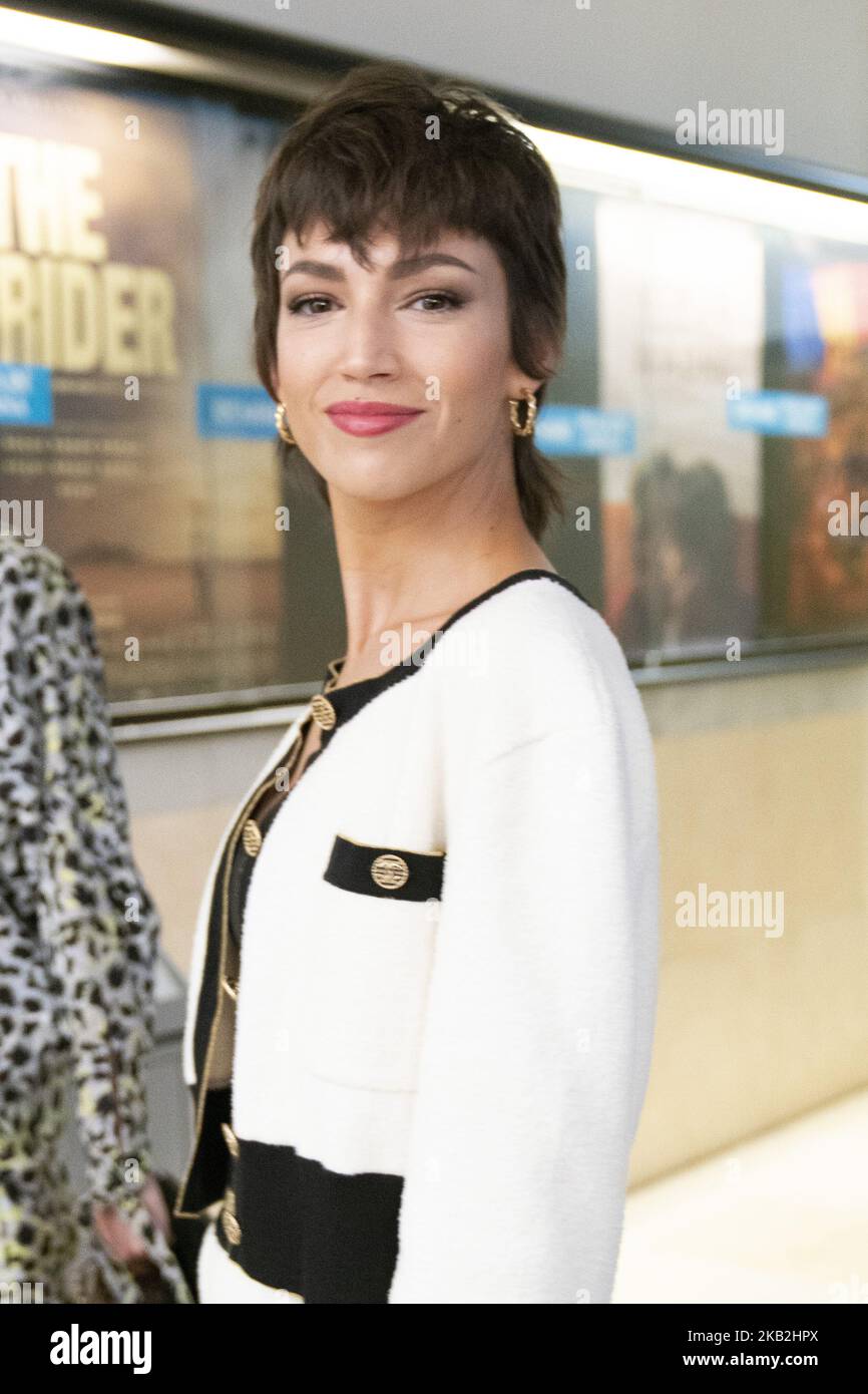 Spanish actress Ursula Corbero poses during the presentation of the ...
