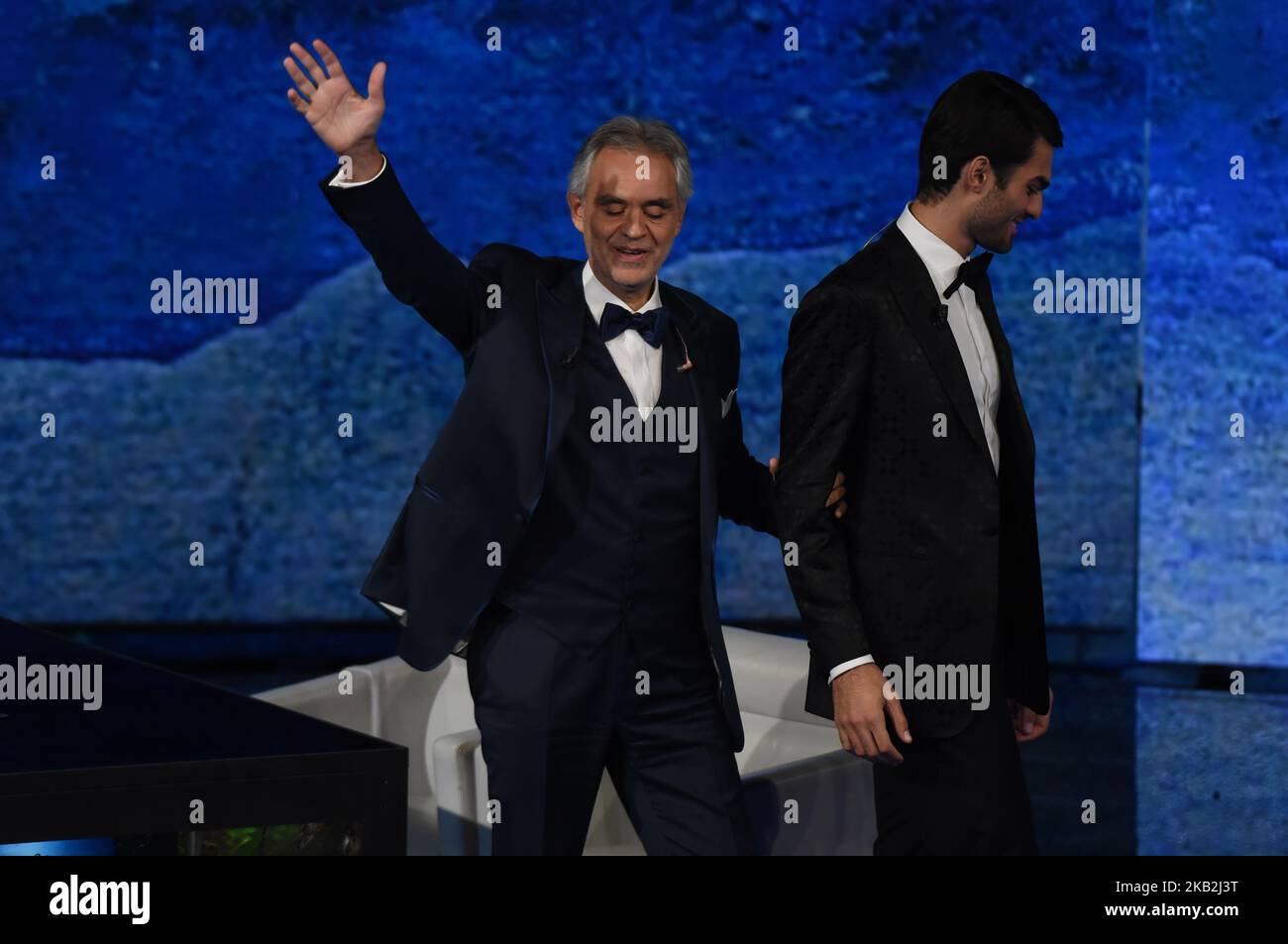 The great Italian singer Andrea Bocelli and his son Matteo Bocelli ...