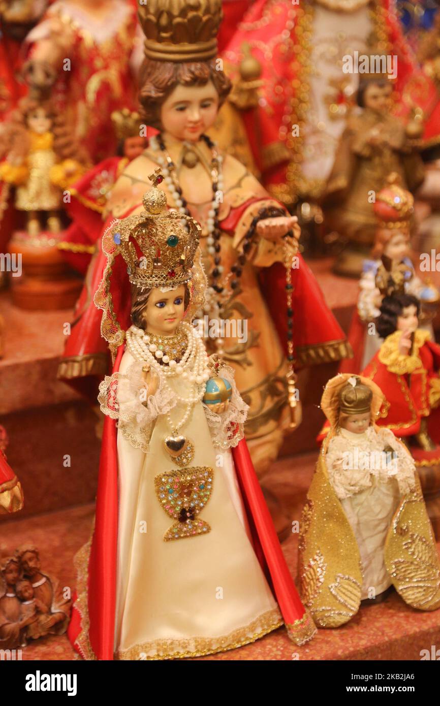 Statues of Santo Niño brought from the homes of Filipino Catholics are ...