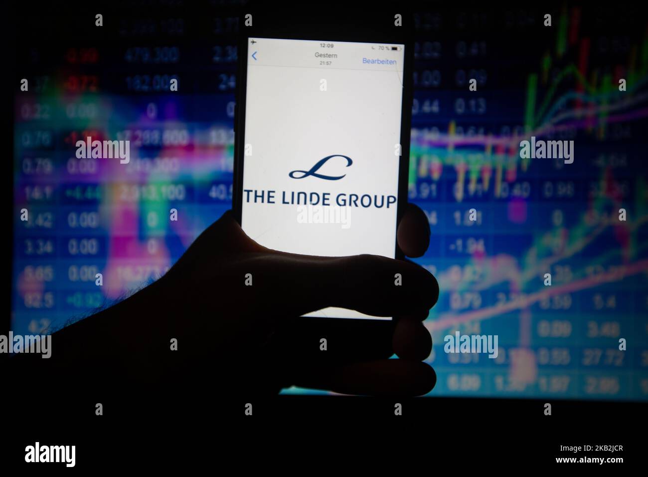 The logo of the Linde Group is seen in this illustration. The DAX is ...